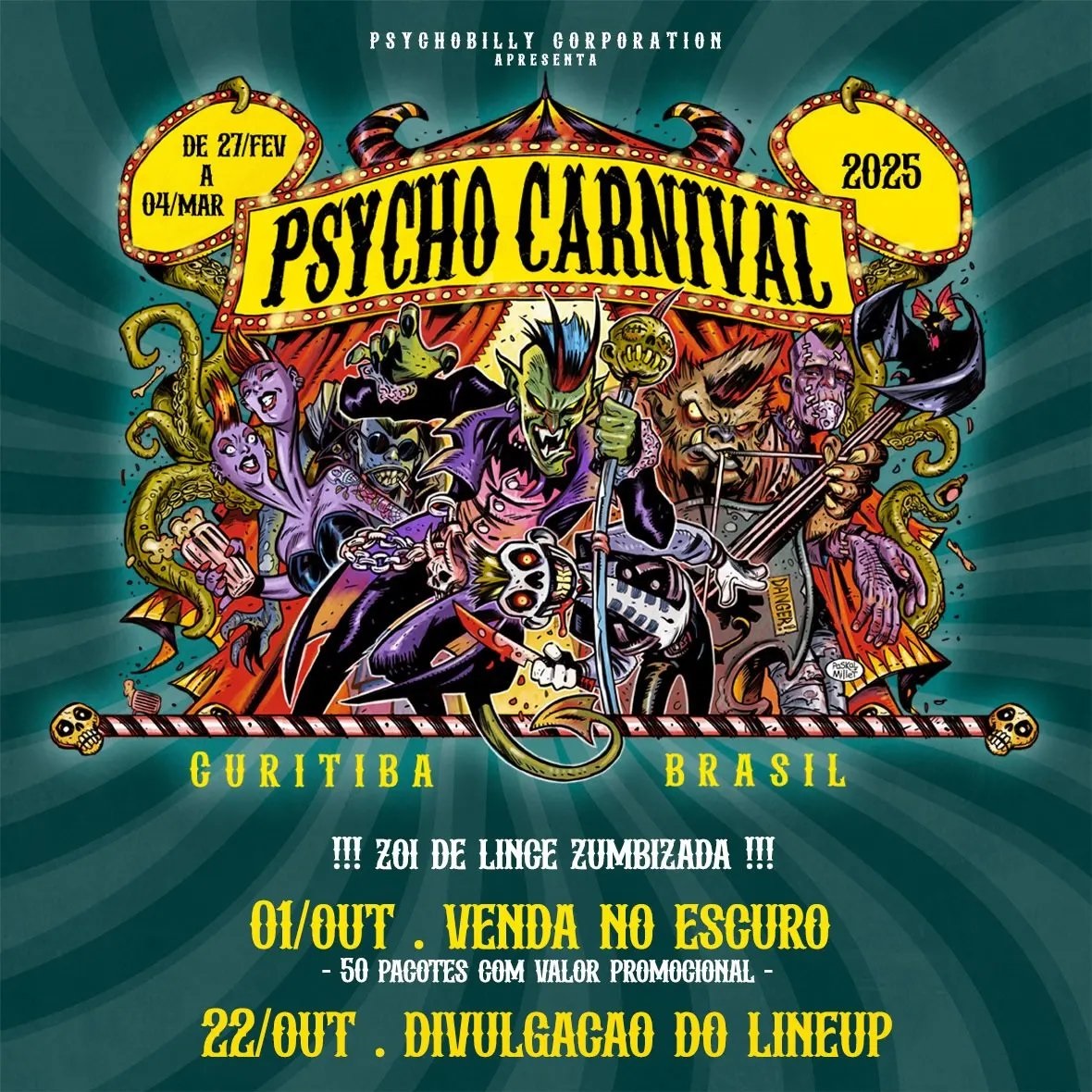 Contagem regressiva para o festival Psycho Carnival - MALICHORDS
